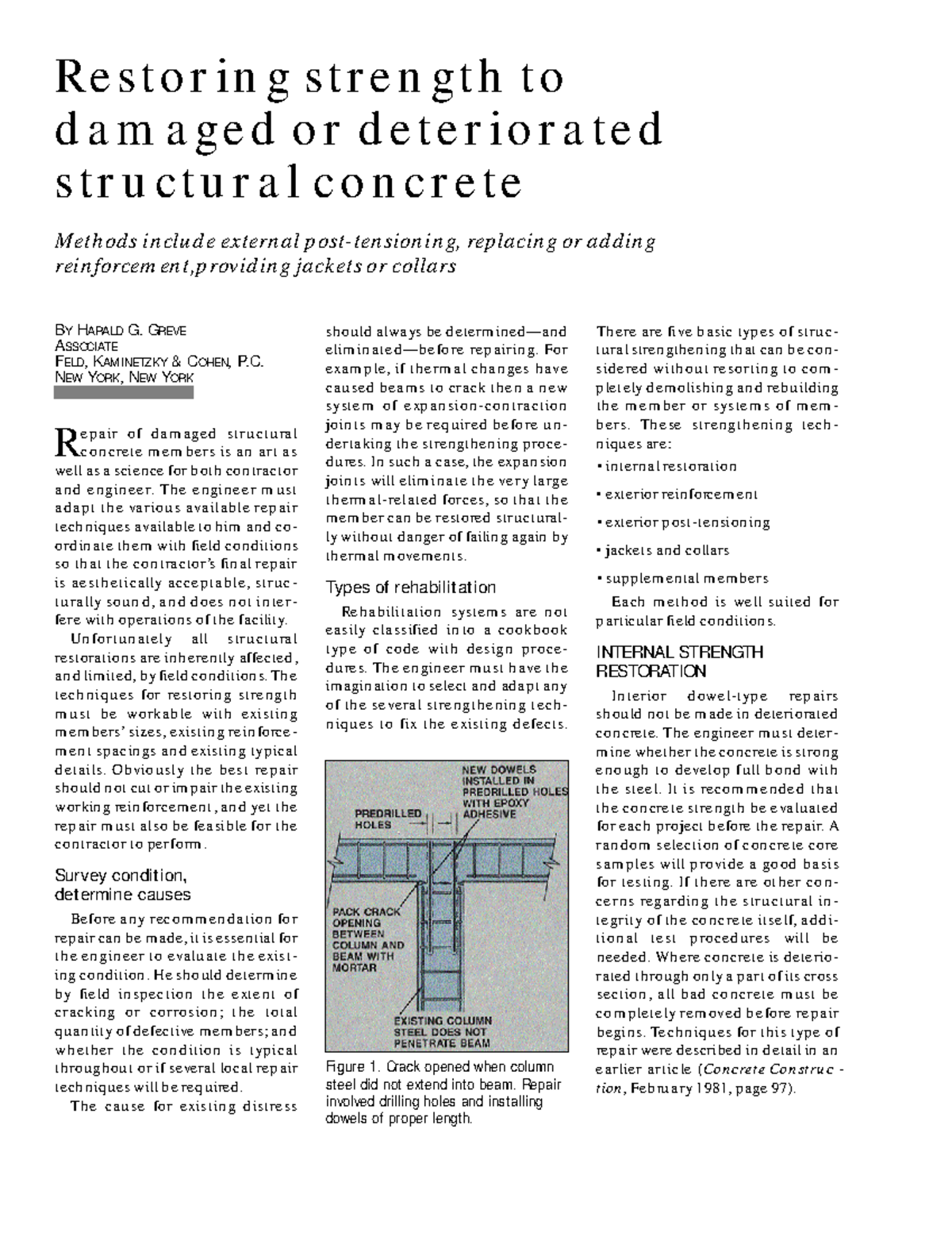 Concrete Construction Article PDF Restoring Strength to Damaged or ...