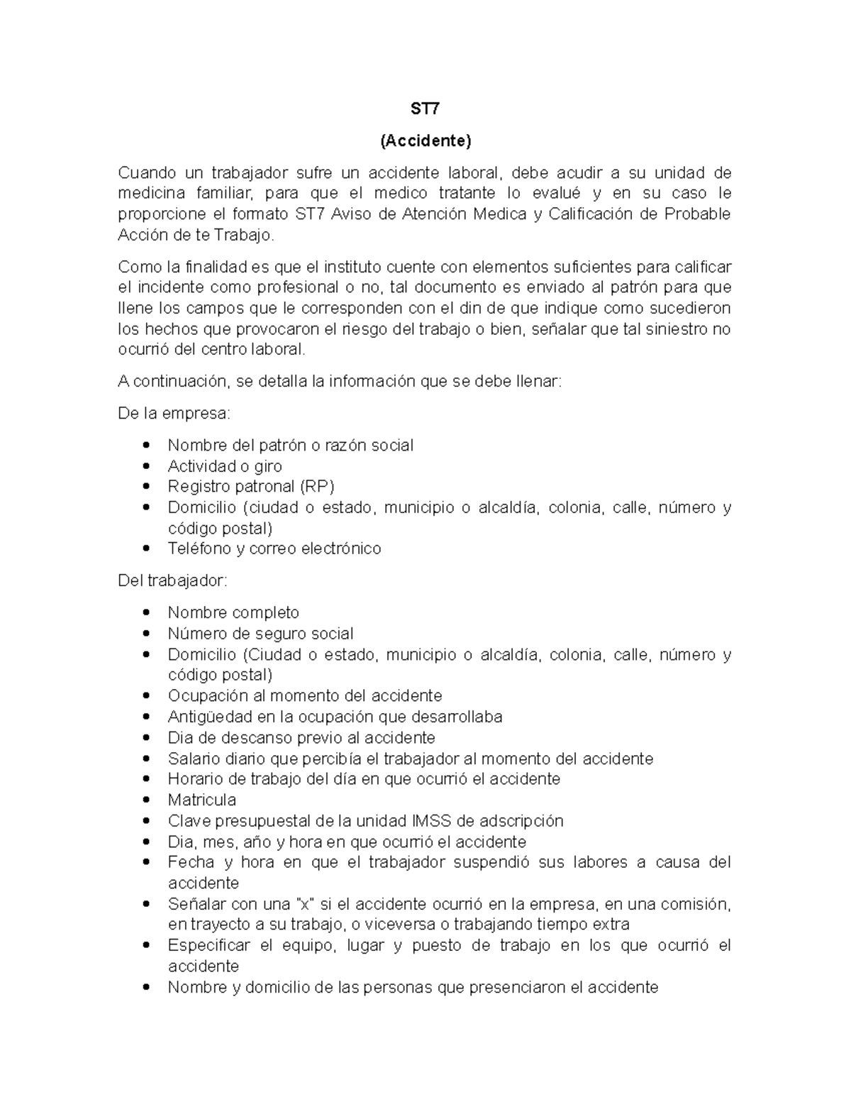 ST7 - Normas - ST (Accidente) Cuando un trabajador sufre un accidente ...