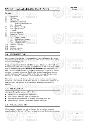 Unit-1 - Summary Problem Solving and Programming - Problem Solving UNIT 1 PROBLEM SOLVING ...