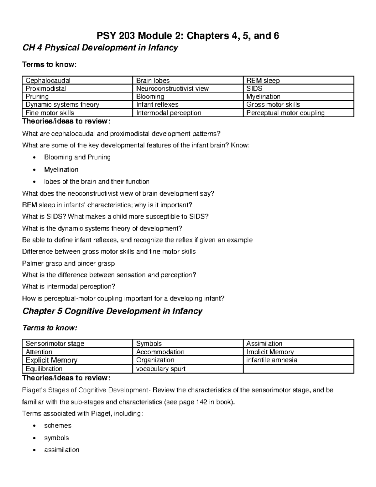 Module 2 Review CH 4 5 6 - Professor Jill Walker - PSY 203 Module 2: Chapters 4, 5, and 6 CH 4 ...