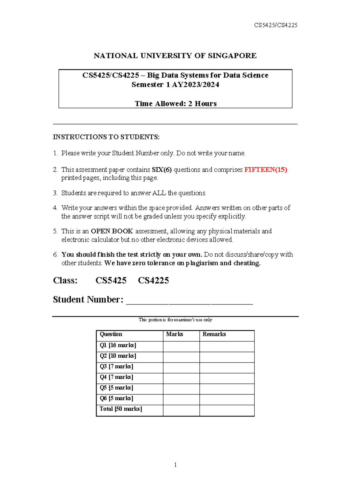 2324SEM 1-CS5425 CS4225 - NATIONAL UNIVERSITY OF SINGAPORE CS5425 ...