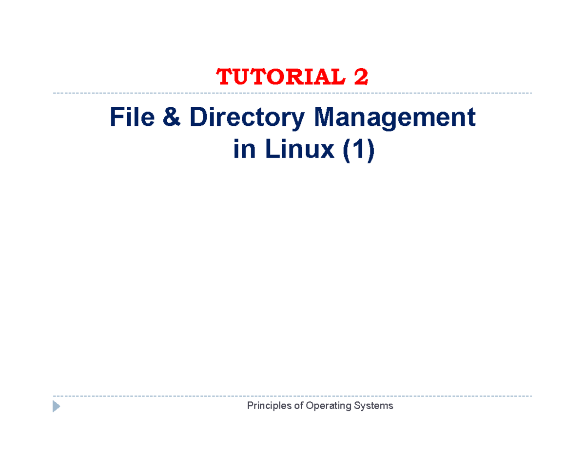 Tutorial 2 - Lona - TUTORIAL 2 File & Directory Management in Linux (1 ...