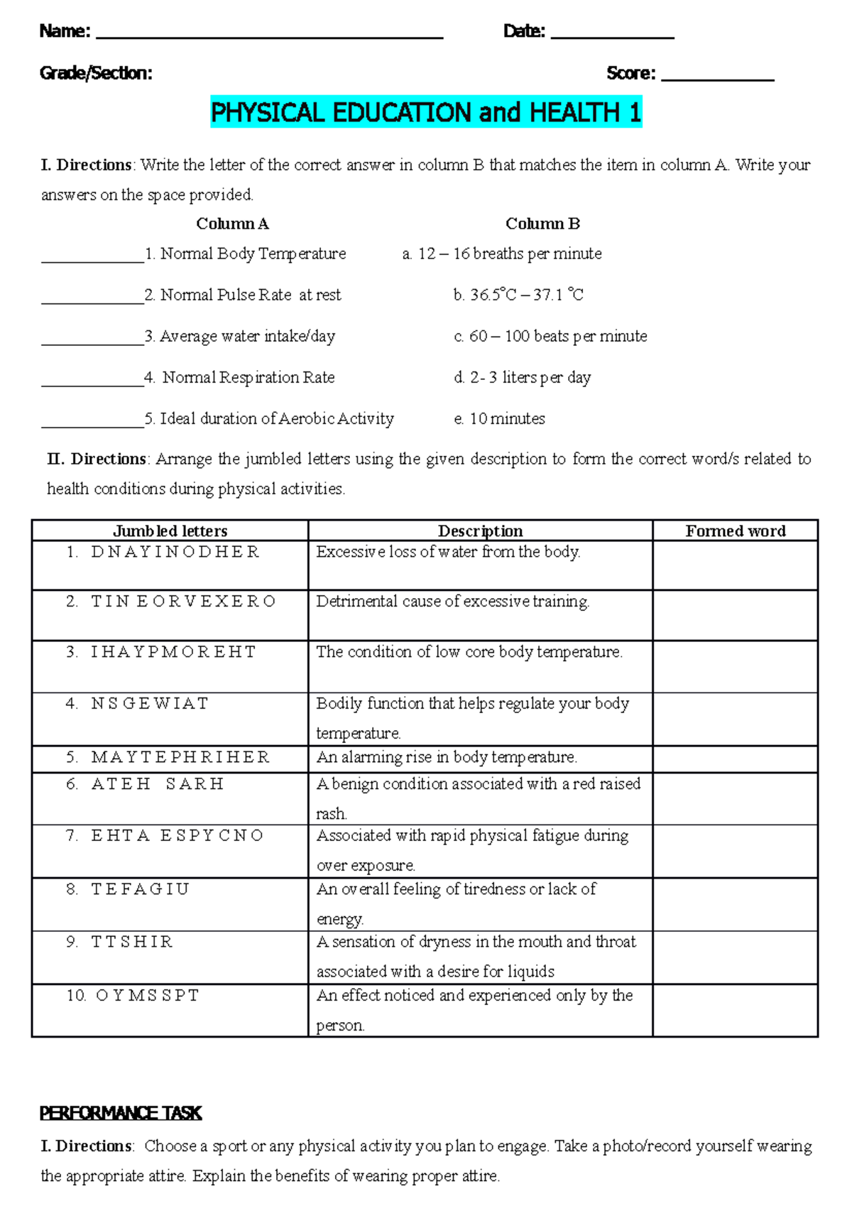 Worksheet number 5 module number 5 - Name ...