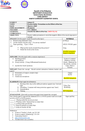 LAC Plan-District based Tarining- Mapeh Matatag - Department of ...