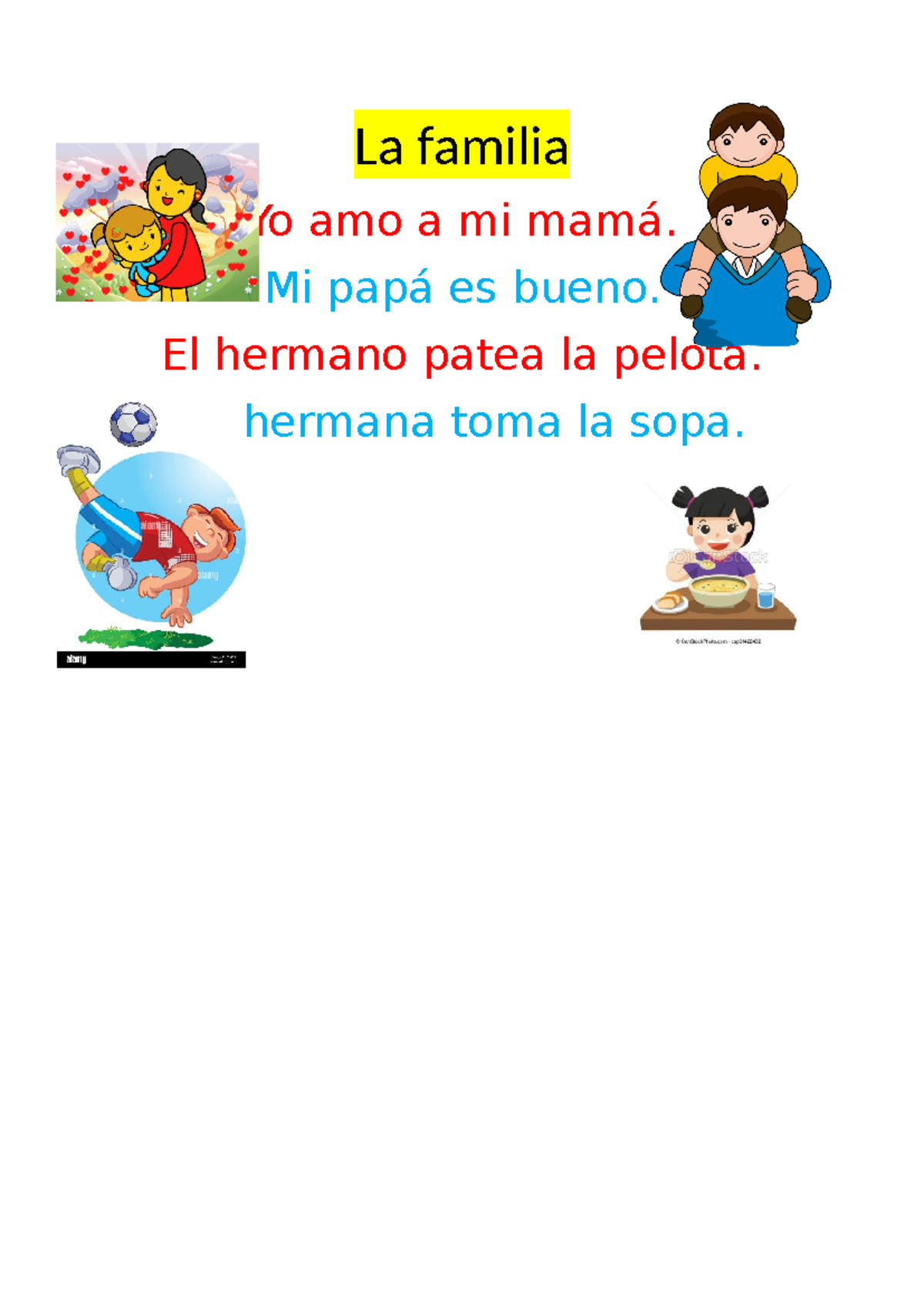 La familia - Comprensión y redacción de textos 2 - La familia Yo amo a ...