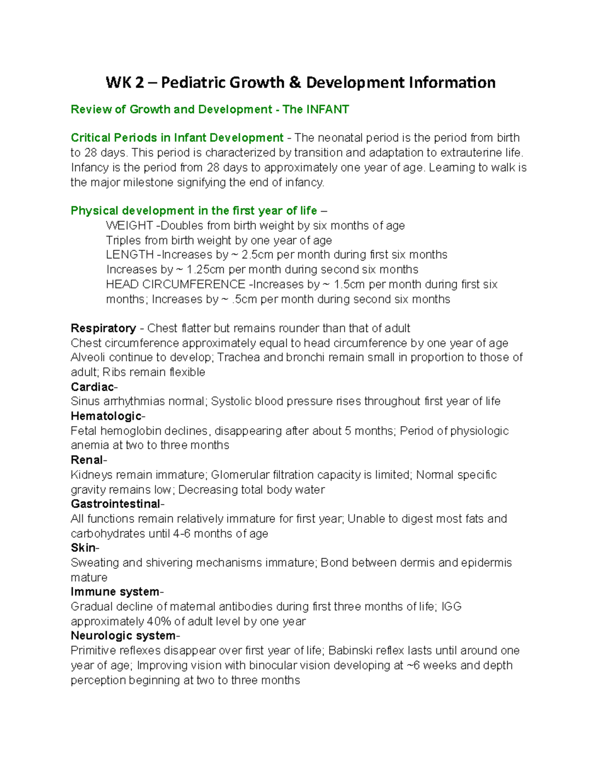 Pediatric Growth and Development Information - WK 2 – Pediatric Growth ...