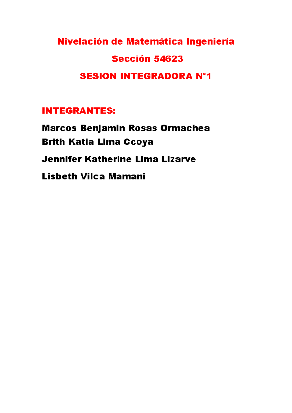 Doc2 - ssss - matematicas - Nivelación de Matemática Ingeniería Sección 54623 SESION INTEGRADORA ...
