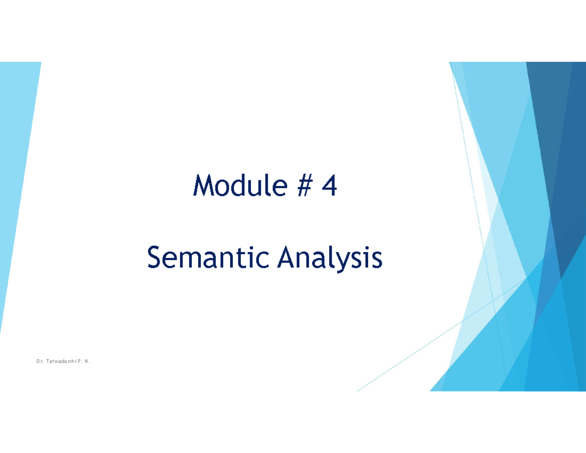 NLP-Chapter # 4 PPT - Nlp chp 4 - Module # 4 Semantic Analysis Lexical Semantics Lexeme is a ...