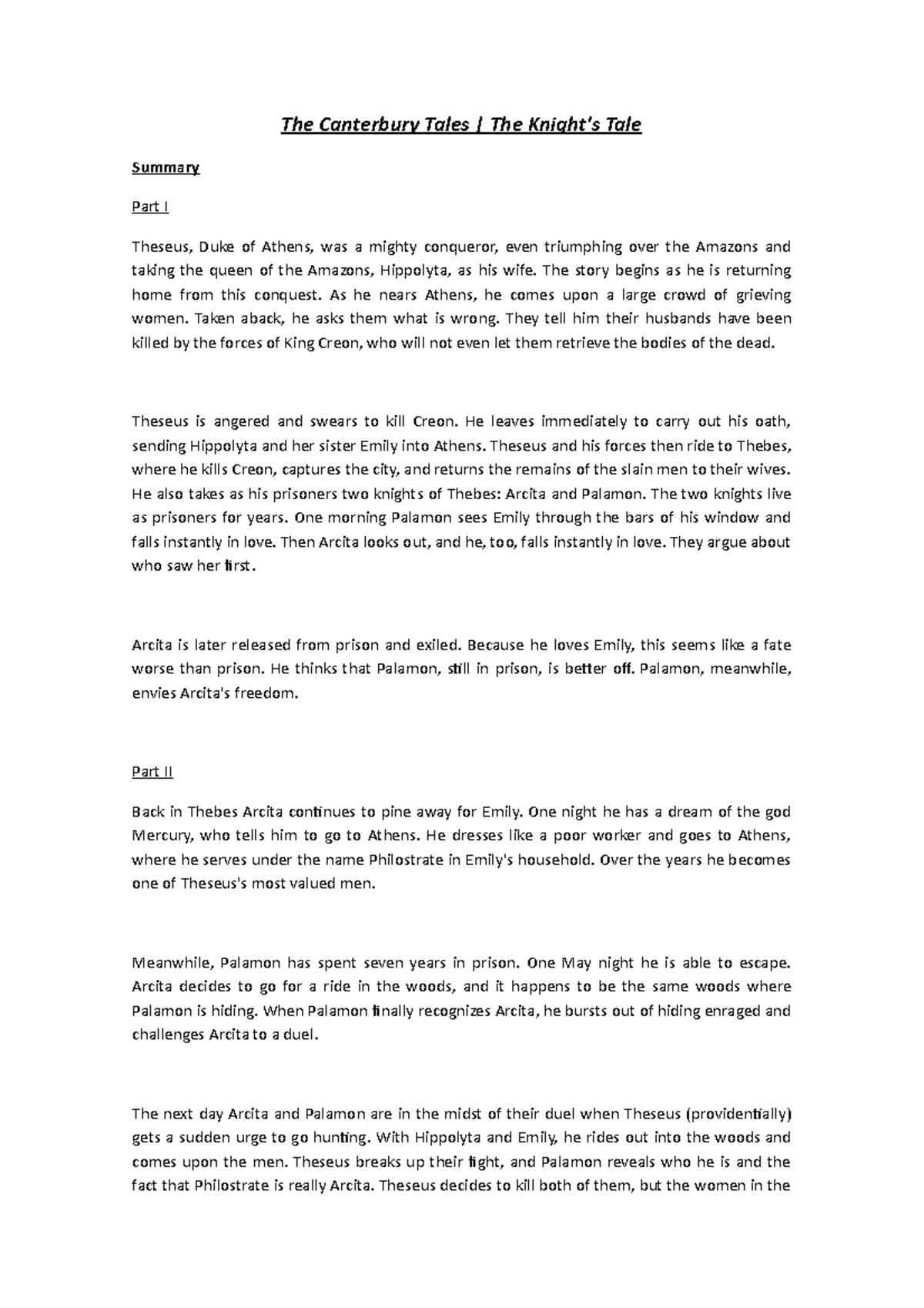 The Canterbury Tales summary of the tales - The Canterbury Tales | The ...