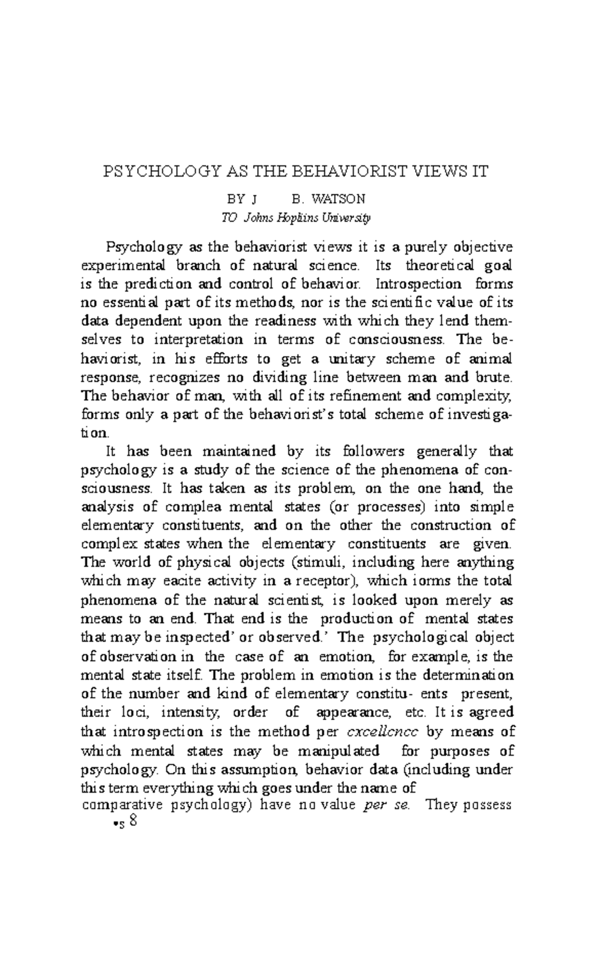 Watson 1913 Psychology 2-convertido - PSYCHOLOGY AS THE BEHAVIORIST ...