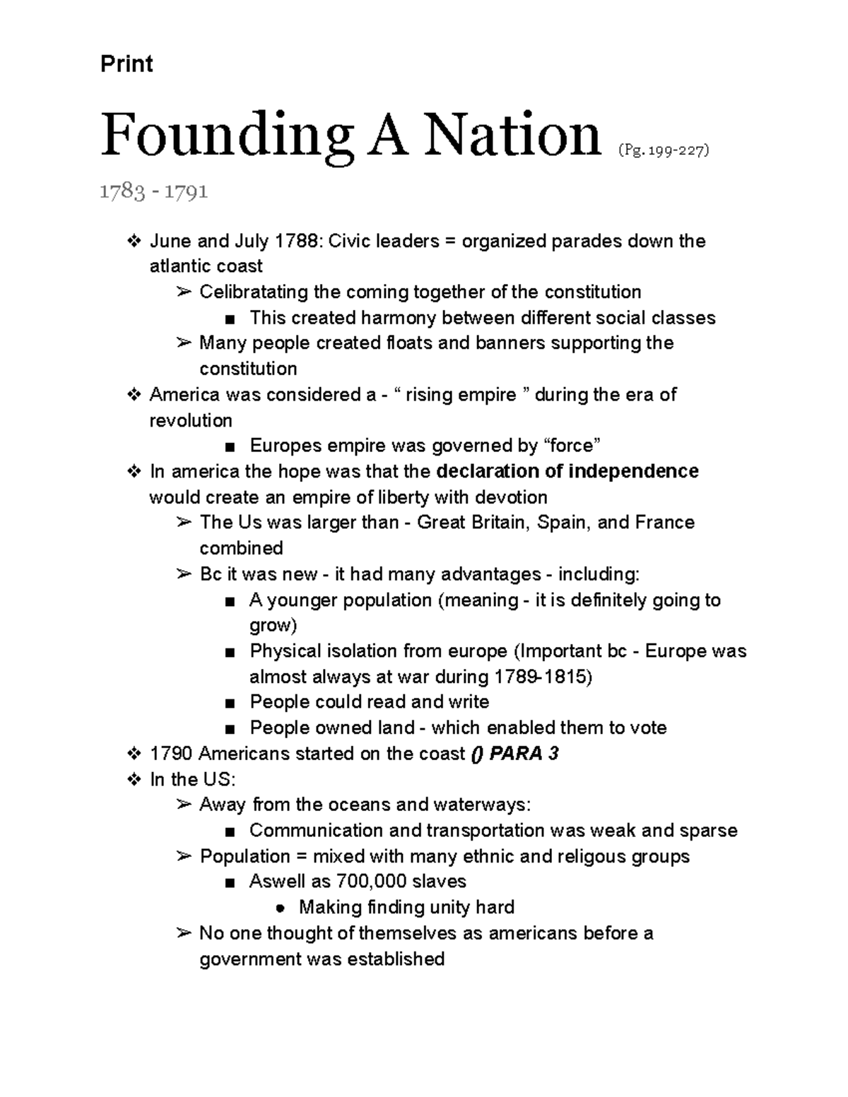 Chapter 7 - History Notes - Print Founding A Nation (Pg. 199-227) 1783 ...