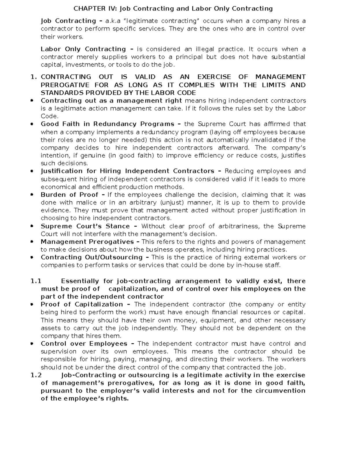Chapter IV - yes - CHAPTER IV: Job Contracting and Labor Only ...