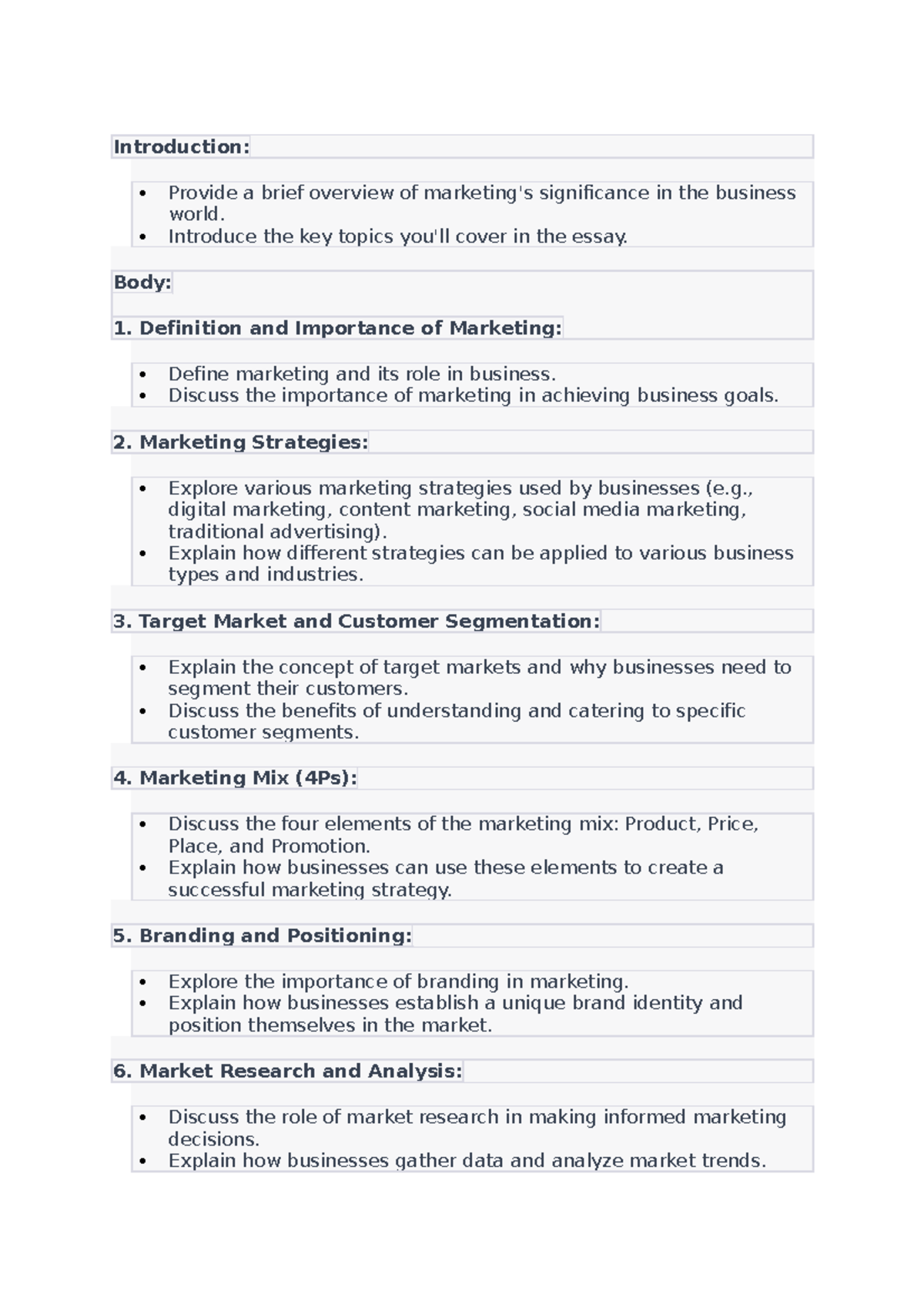 Business Marketing - Introduction: Provide a brief overview of ...