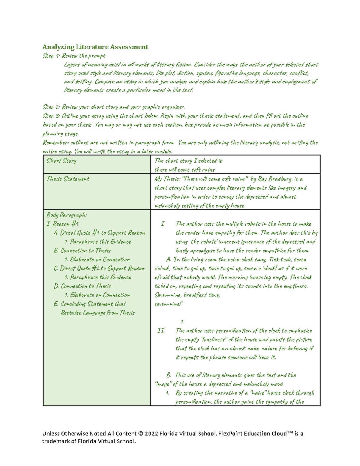 Vasquez of 1.03 Assessment - Analyzing Literature Assessment Ste 1: Rev ...