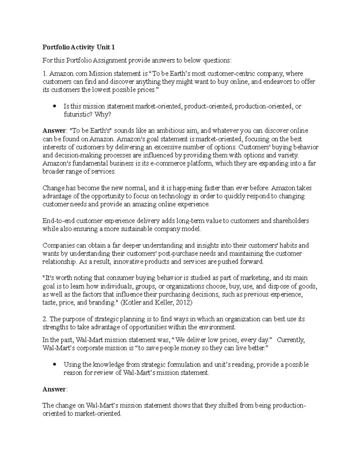 Portfolio Assignment Unit 1 - Portfolio Activity Unit 1 For this Portfolio Assignment provide ...