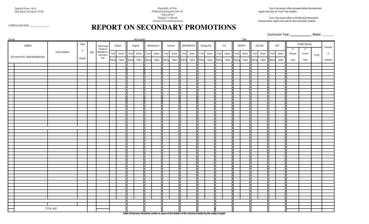 Inbound 4827291568612099984 - DepEd Form 18-A Due in the division ...