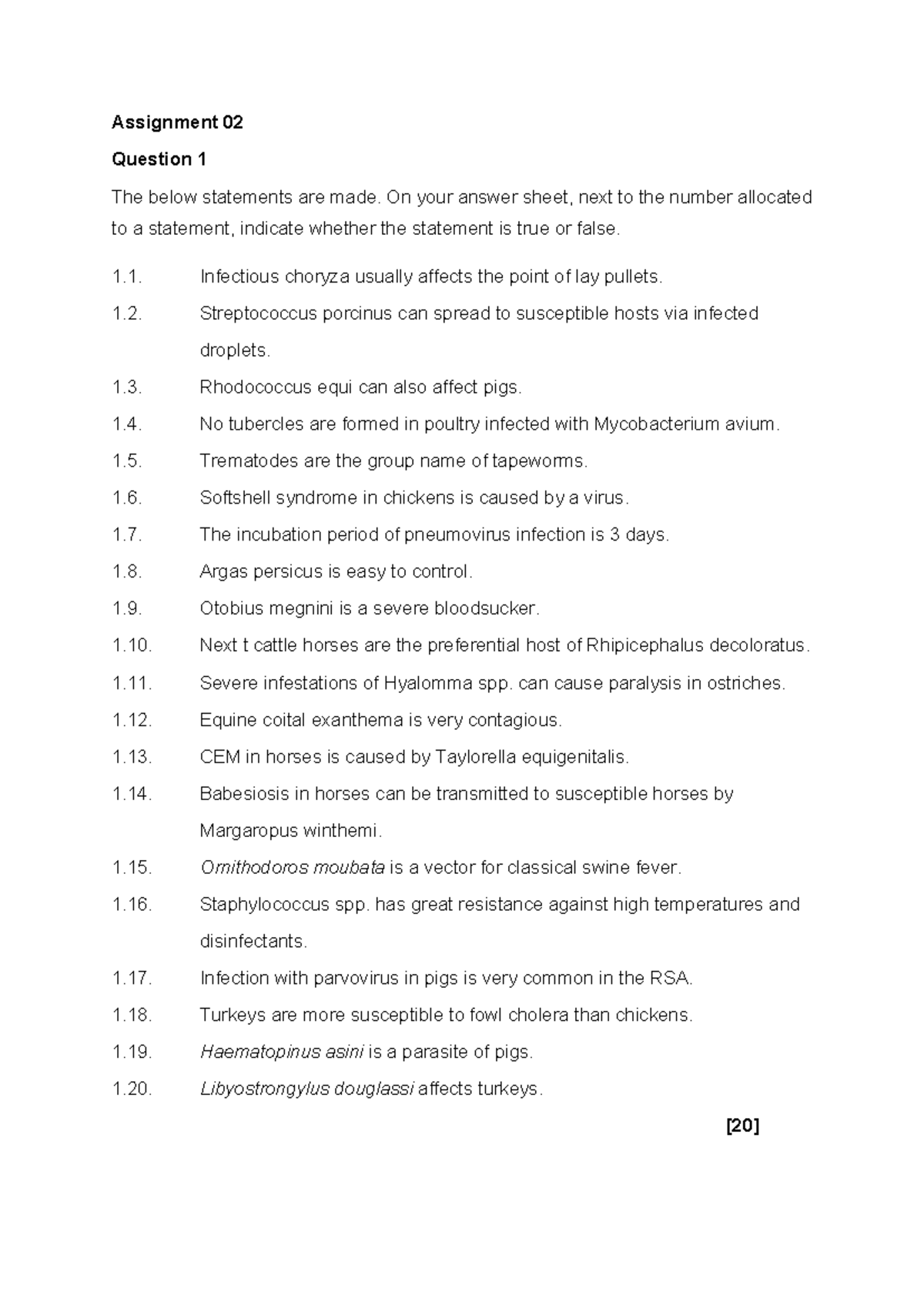 AND3701 Sem 1 Assignment 2 2024 - Assignment 02 Question 1 The below statements are made. On ...
