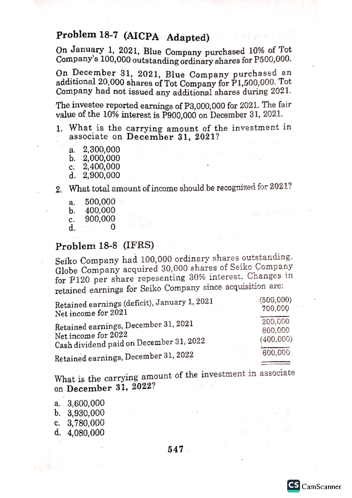 Problem 18 - Intermediate Accounting (Volume One) 2021 Edition By ...