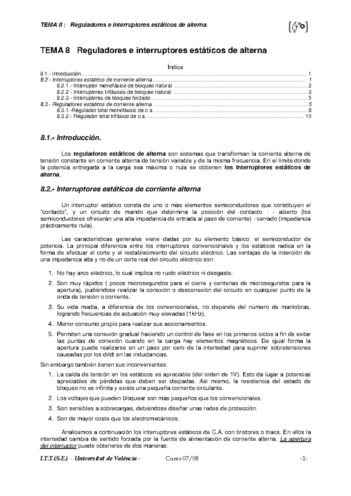 IEP8-0708 - Control - TEMA 8 : Reguladores e interruptores estáticos de alterna. I.T.(S ...