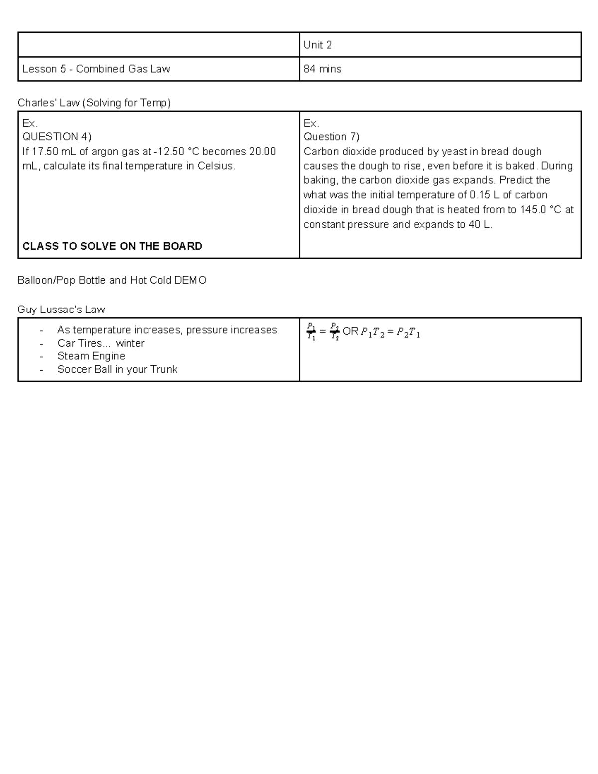 Guy-Lussacs Law-2 - Practice problems + Review - Unit 2 Lesson 5 ...