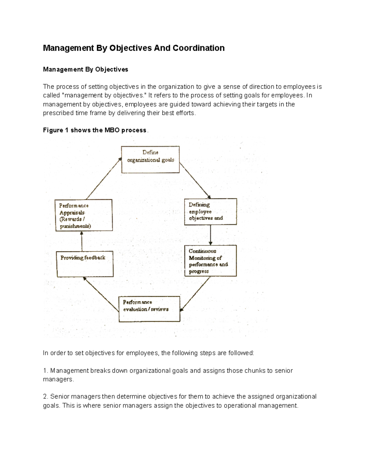Management By Objectives And Coordination - Management By Objectives ...