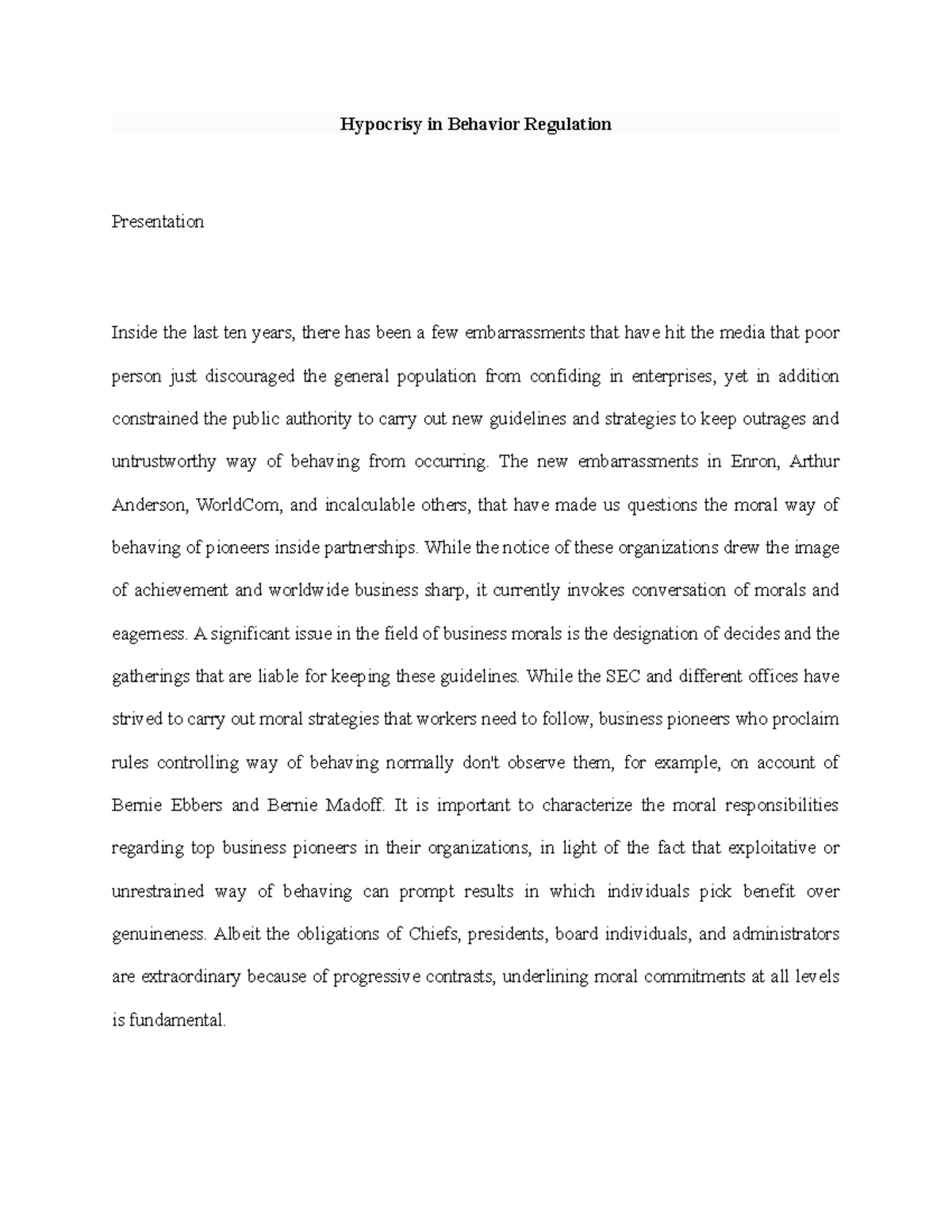 Hypocrisy in Behavior Regulation - Basic Research - Studocu