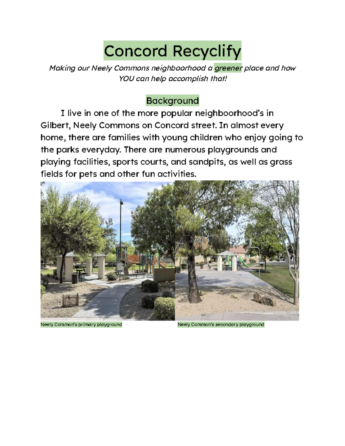 Campaigntoimproveenvironmentpt 2 - Concord Recyclify Making our Neely ...
