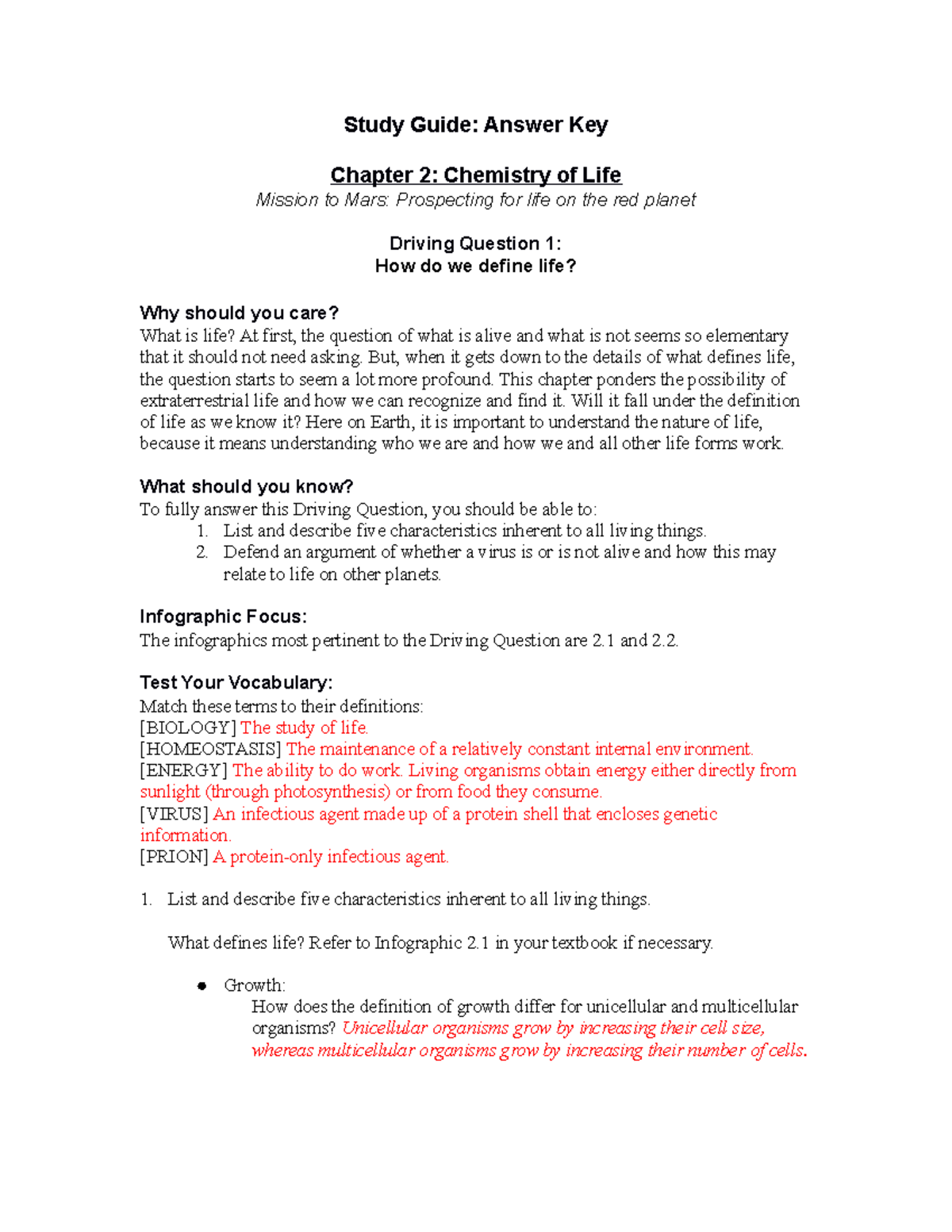 CH 2 SGWA - Study Guide - Study Guide: Answer Key Chapter 2: Chemistry ...