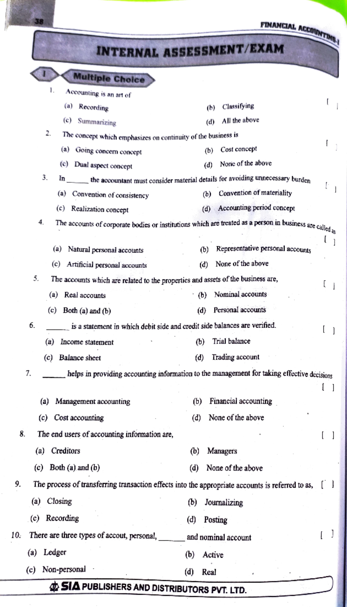 Financial accounting - important questions - FINANCIAL ACD INTERNAL ...