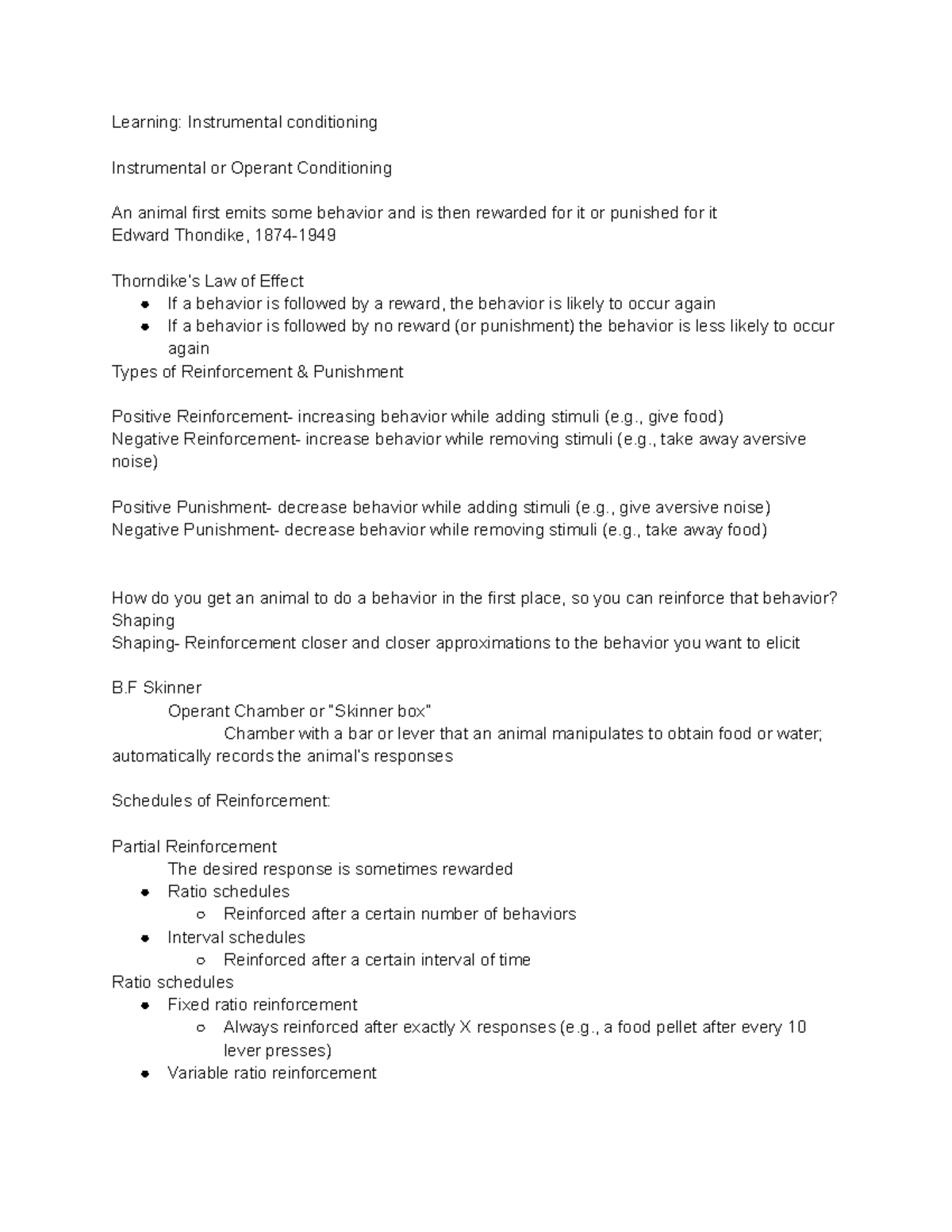 Untitled document-3 - Lecture notes on LTM - Learning: Instrumental ...