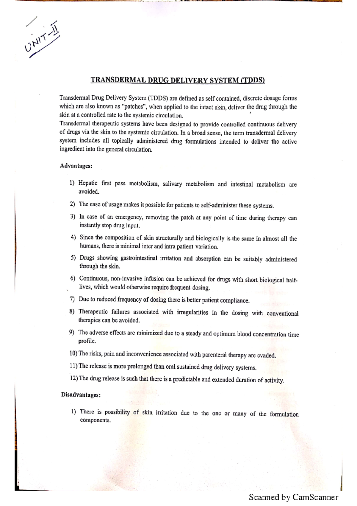 NDDS unit 2 - PCI syllabus NDDS - Doctor of pharmacy - Studocu