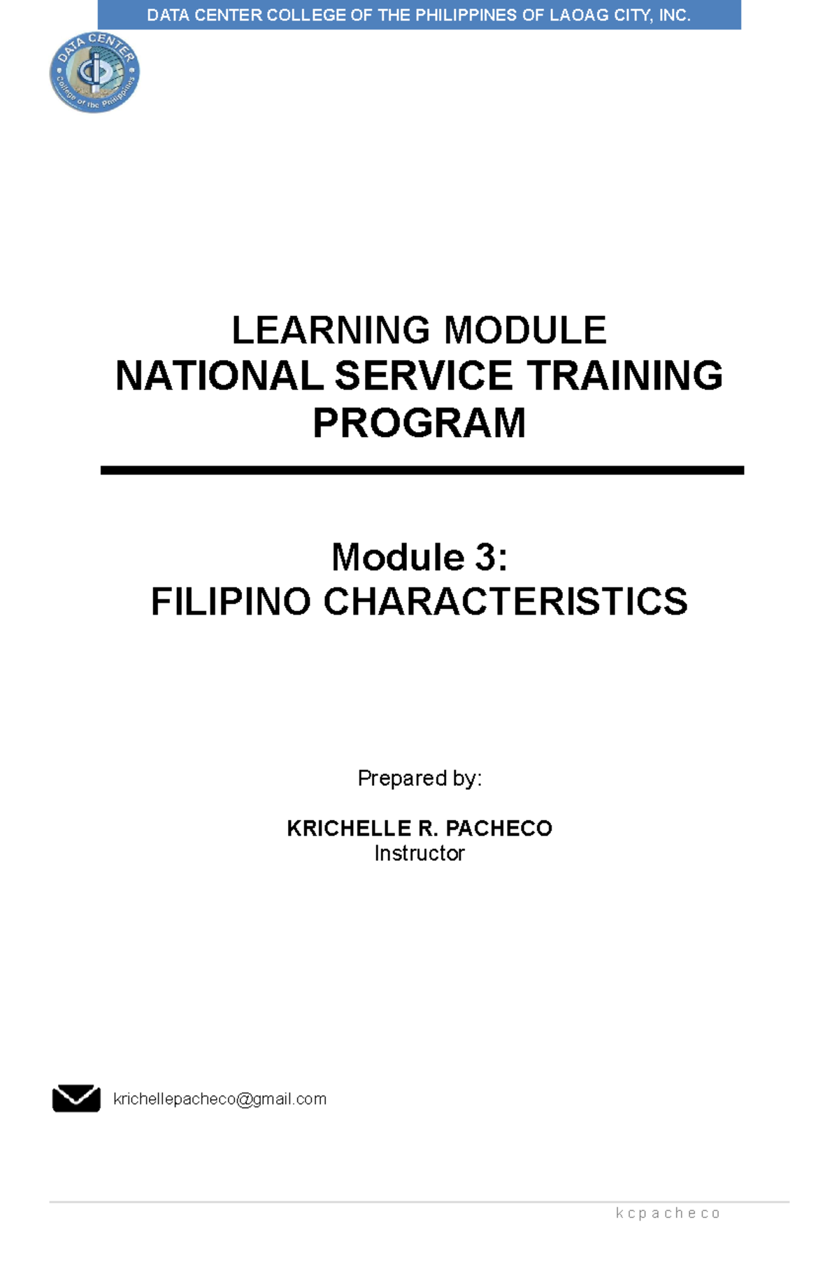 Civil service Training Services - LEARNING MODULE NATIONAL SERVICE ...