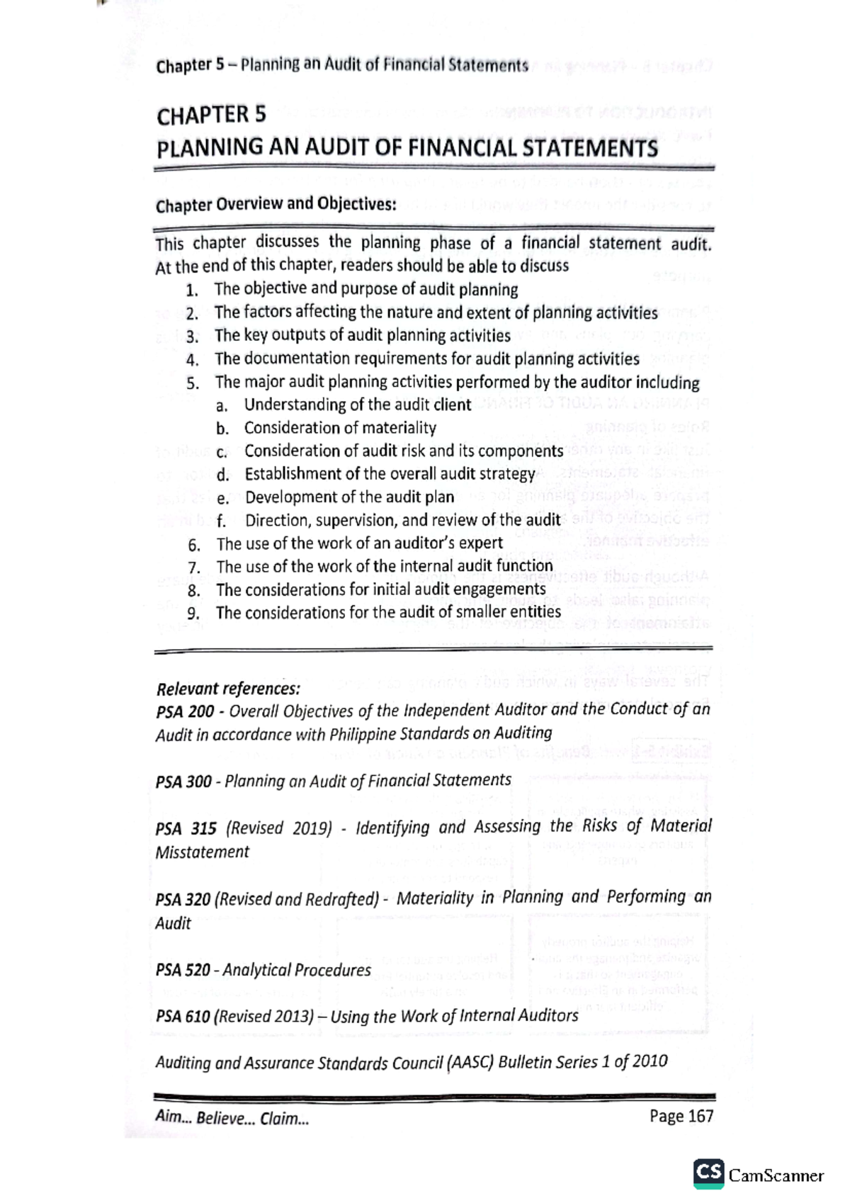 Auditing chapter 5 to 7 - Compilation of lectures - BS Accountancy - Studocu