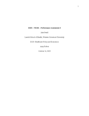 D222 Comprehensive Health Assessment - Health Promotion Justification ...