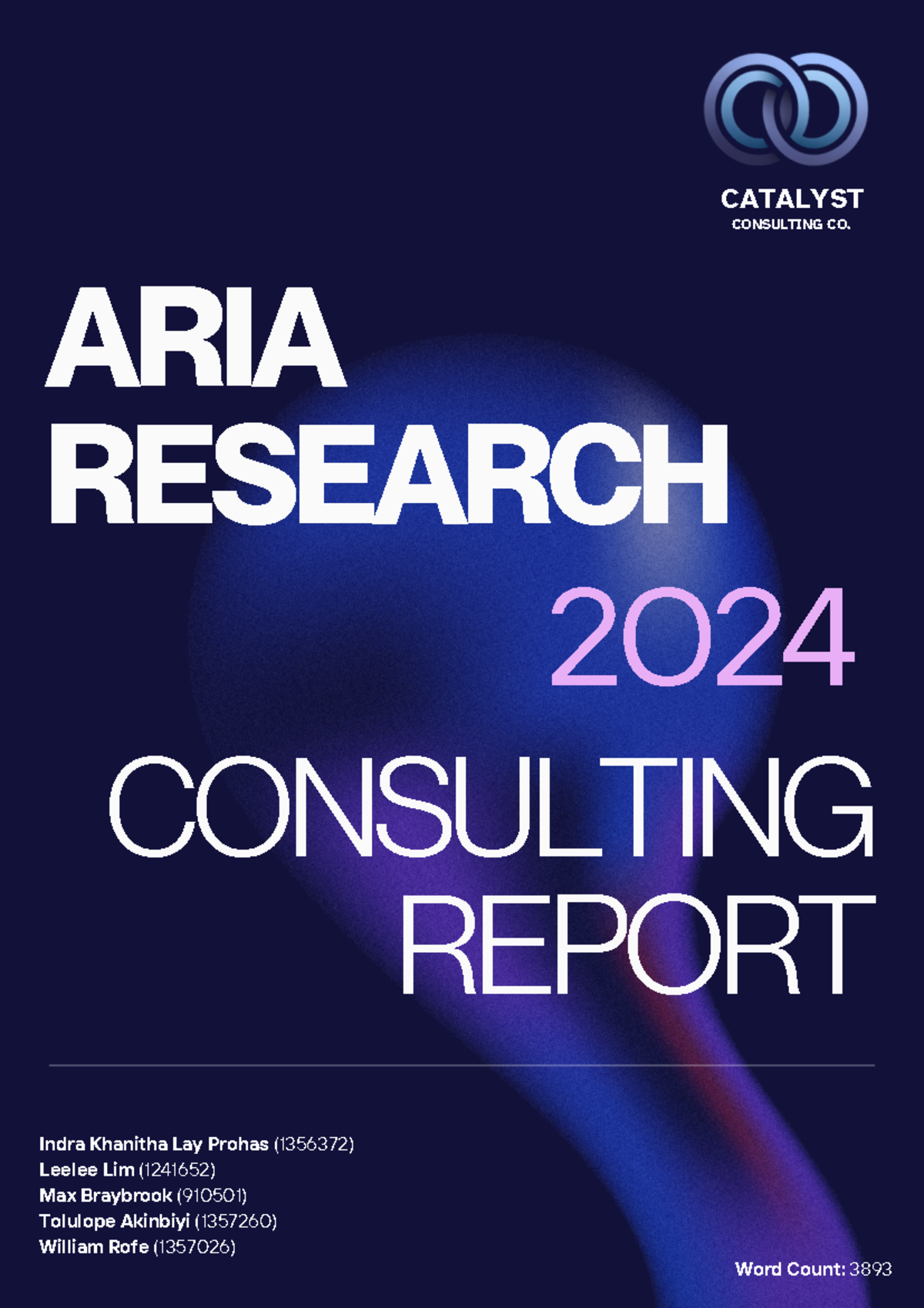 A3 Case Challenge - ARIA - CATALYST CONSULTING CO. ARIA RESEARCH ...