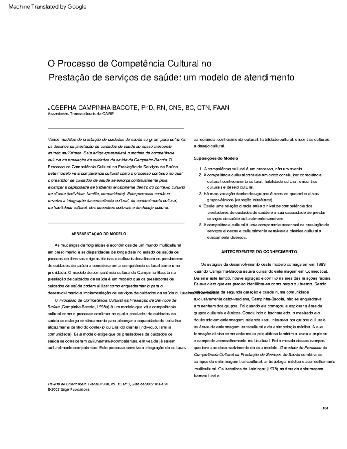 Campinha-bacote 2002 - é um trabalho que é muito rico de informações ...