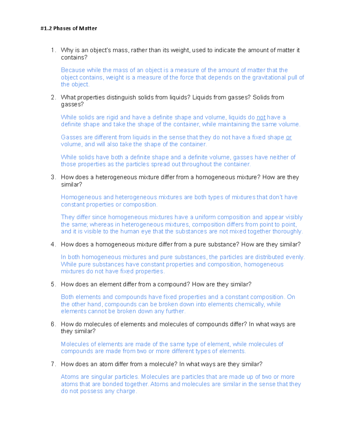 Phases of Matter - Why is an object’s mass, rather than its weight ...