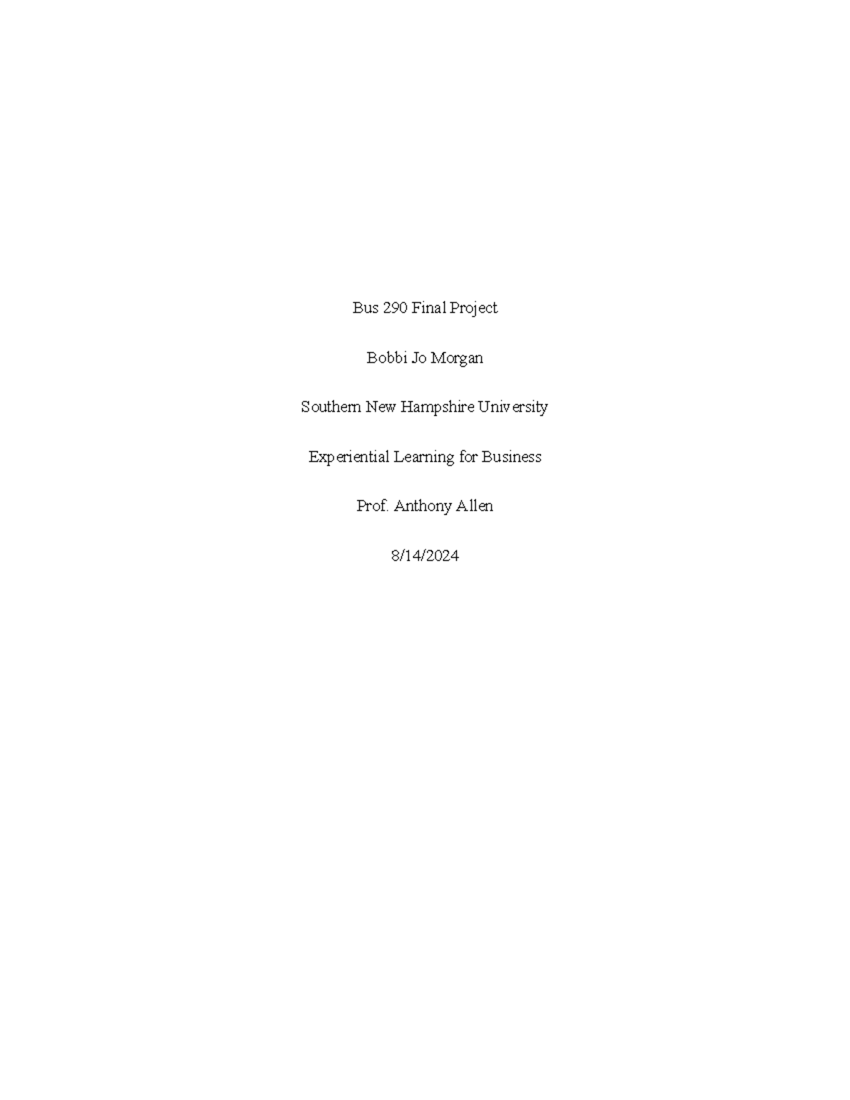 Bus 209 Final Project - assignment - Bus 290 Final Project Bobbi Jo ...