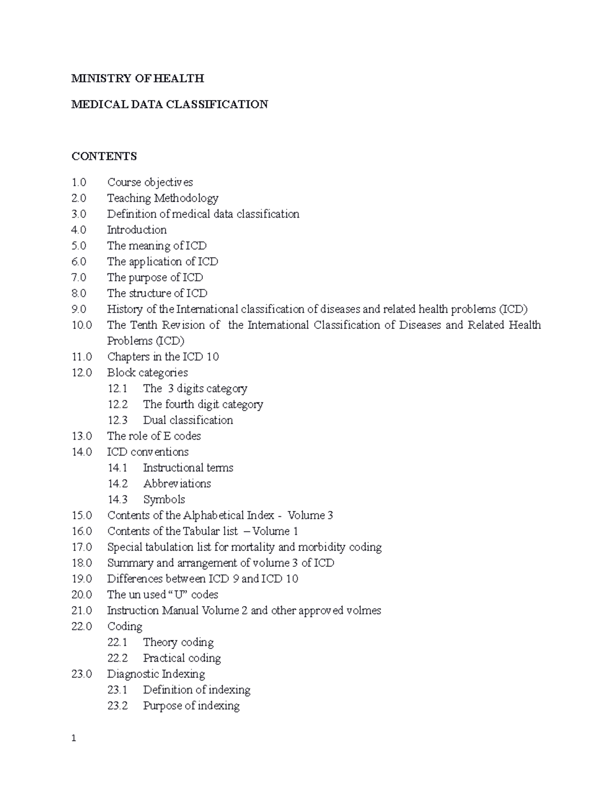 DATA Classification Notes Latest Version - MINISTRY OF HEALTH MEDICAL ...