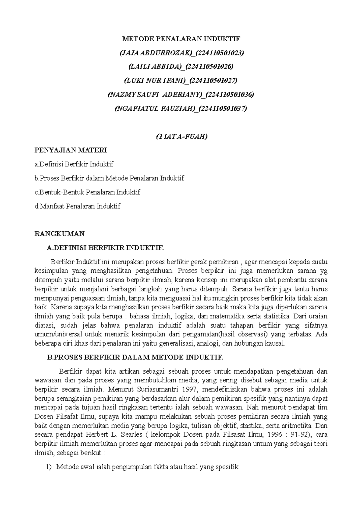 Metode Penalaran Induktif ( Kelompok 3) - METODE PENALARAN INDUKTIF ...