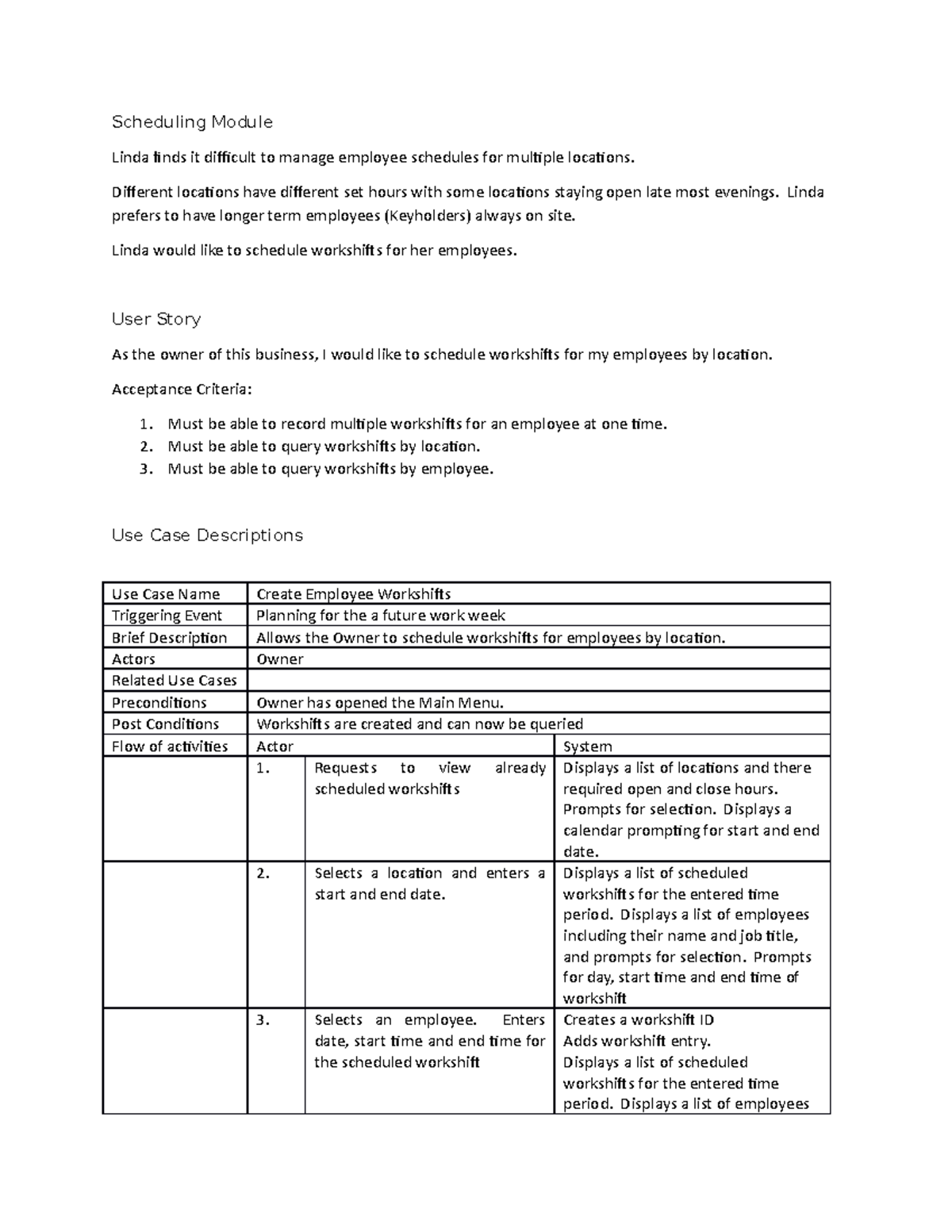 Scheduling Module(holiday Store) - Scheduling Module Linda finds it ...