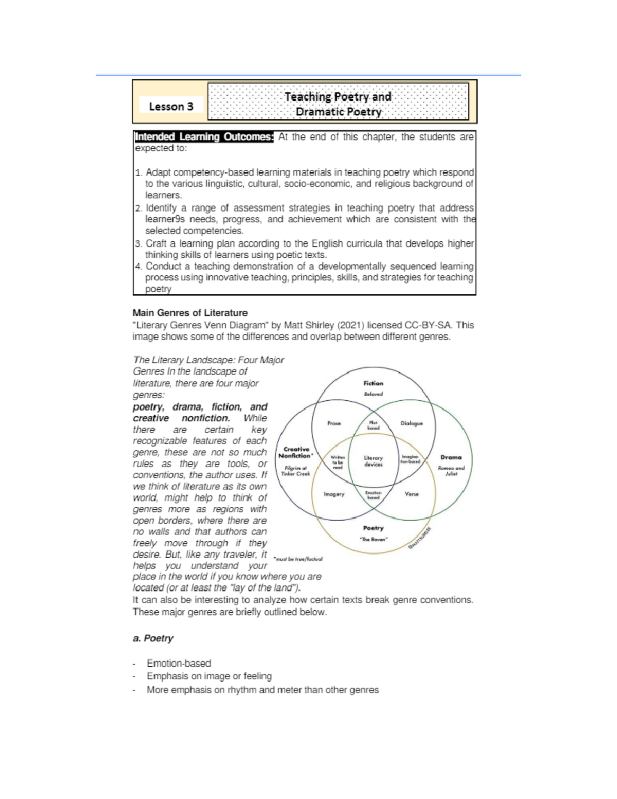 Teaching Poetry AND Dramatic Poetry - Teaching Poetry and Lesson 3 ...