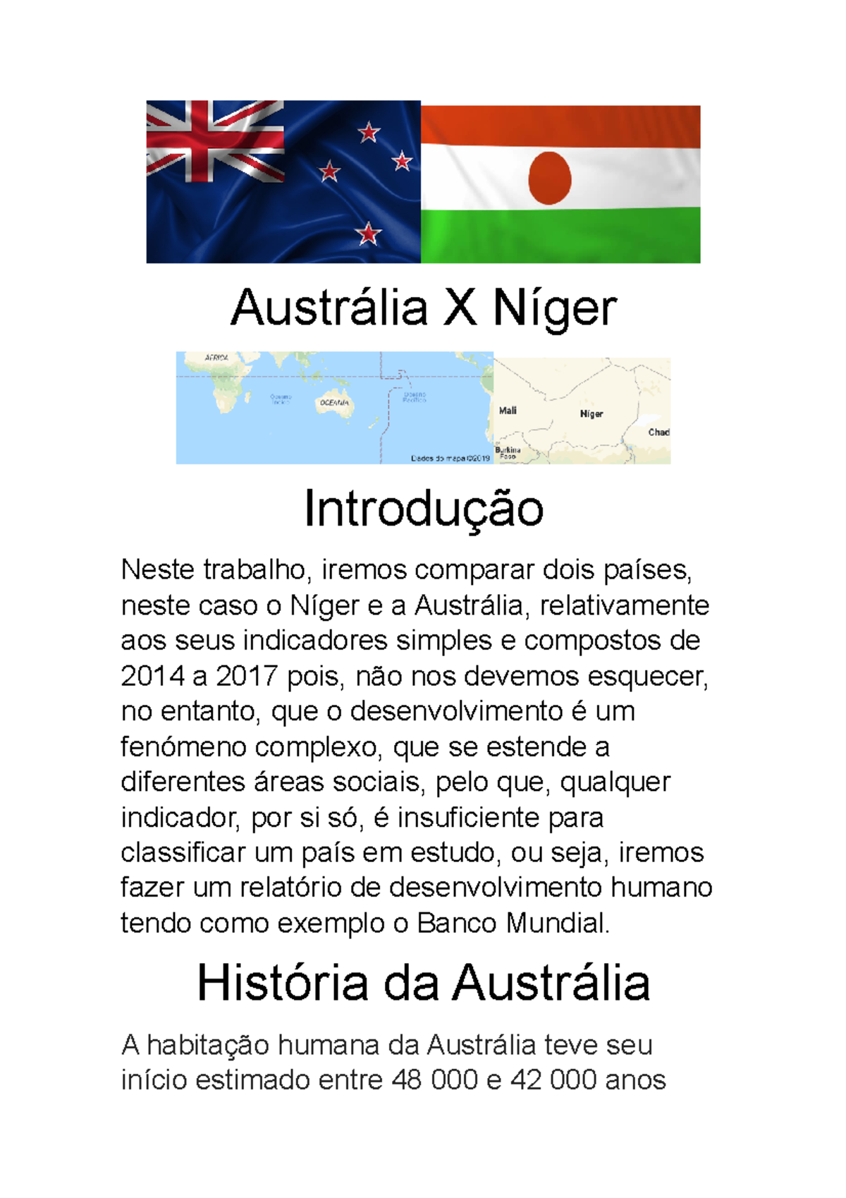 Austrália X Níger hdkdndkd - Austrália X Níger Introdução Neste ...