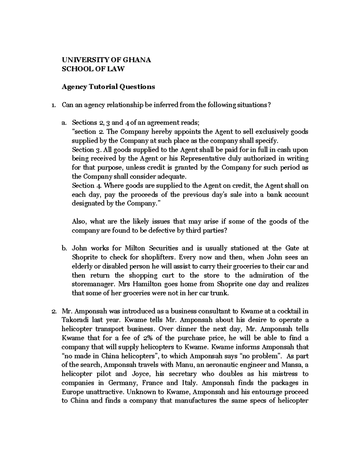 Tutorial Sheet - Company Law - UG - Studocu