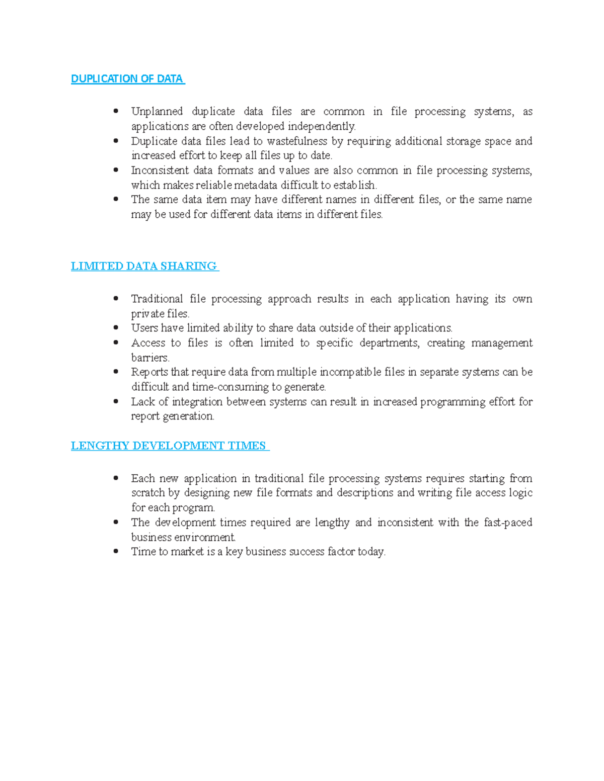 Lecture #4 - DUPLICATION OF DATA Unplanned duplicate data files are ...