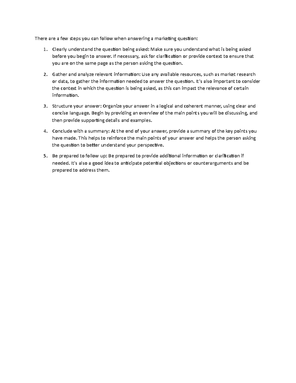 Marketing 3 There Are A Few Steps You Can Follow When Answering A marketing-3-there-are-a-few-steps-you-can-follow-when-answering-a
