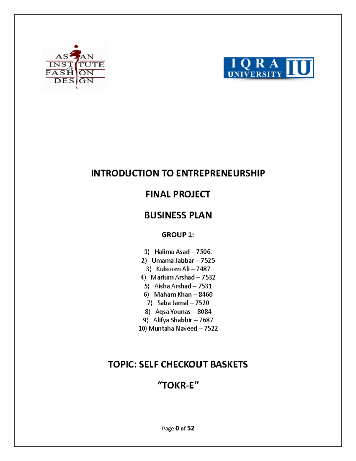 Group 1 - Final Project Entrepreneurship - INTRODUCTION TO ...