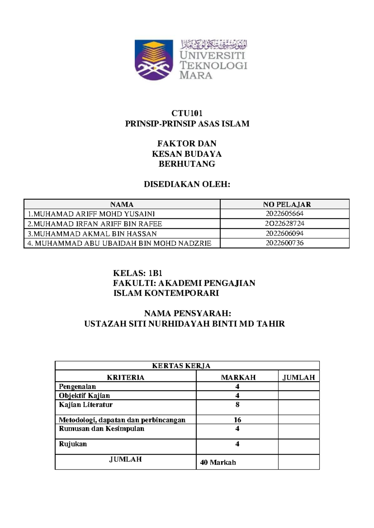 B1 Budaya Berhutang - Semoga Bermanfaat - CTU PRINSIP-PRINSIP ASAS ...