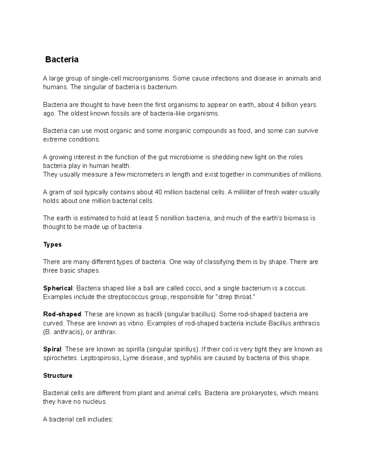 Bacteria - Microbiology - Bacteria A large group of single-cell ...