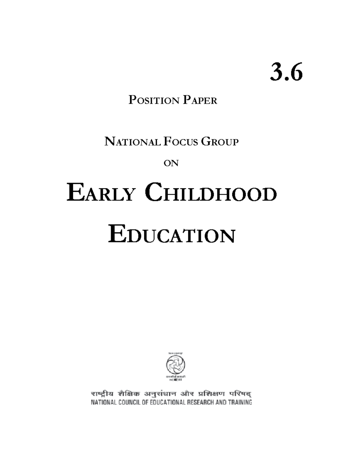 Early childhood education - POSITION PAPER NATIONAL FOCUS GROUP ON ...
